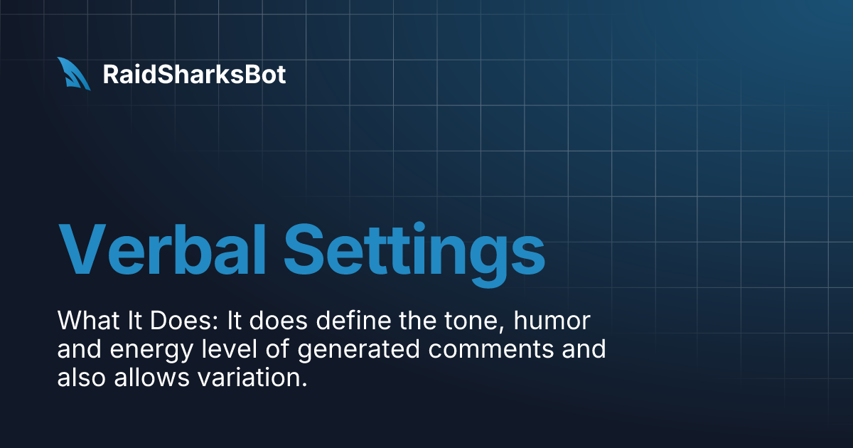 Verbal Settings | RaidSharksBot